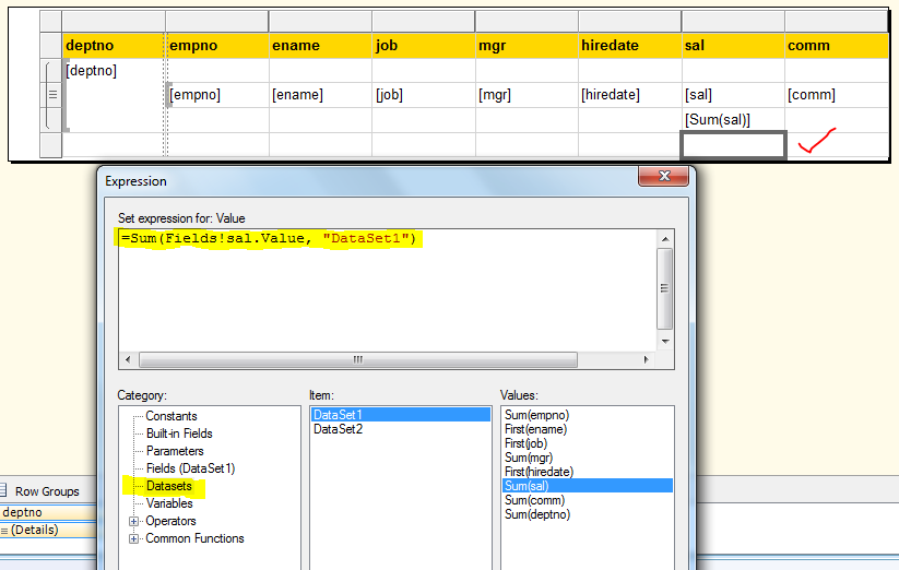 SSRS by VAGALLA SURESH REDDY: Calculate DEPARTMENT wise sal and TOTAL ...