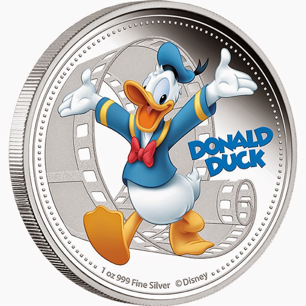 Australia Silver: Donald Duck 2014 1oz Silver Proof Coin – Disney ...