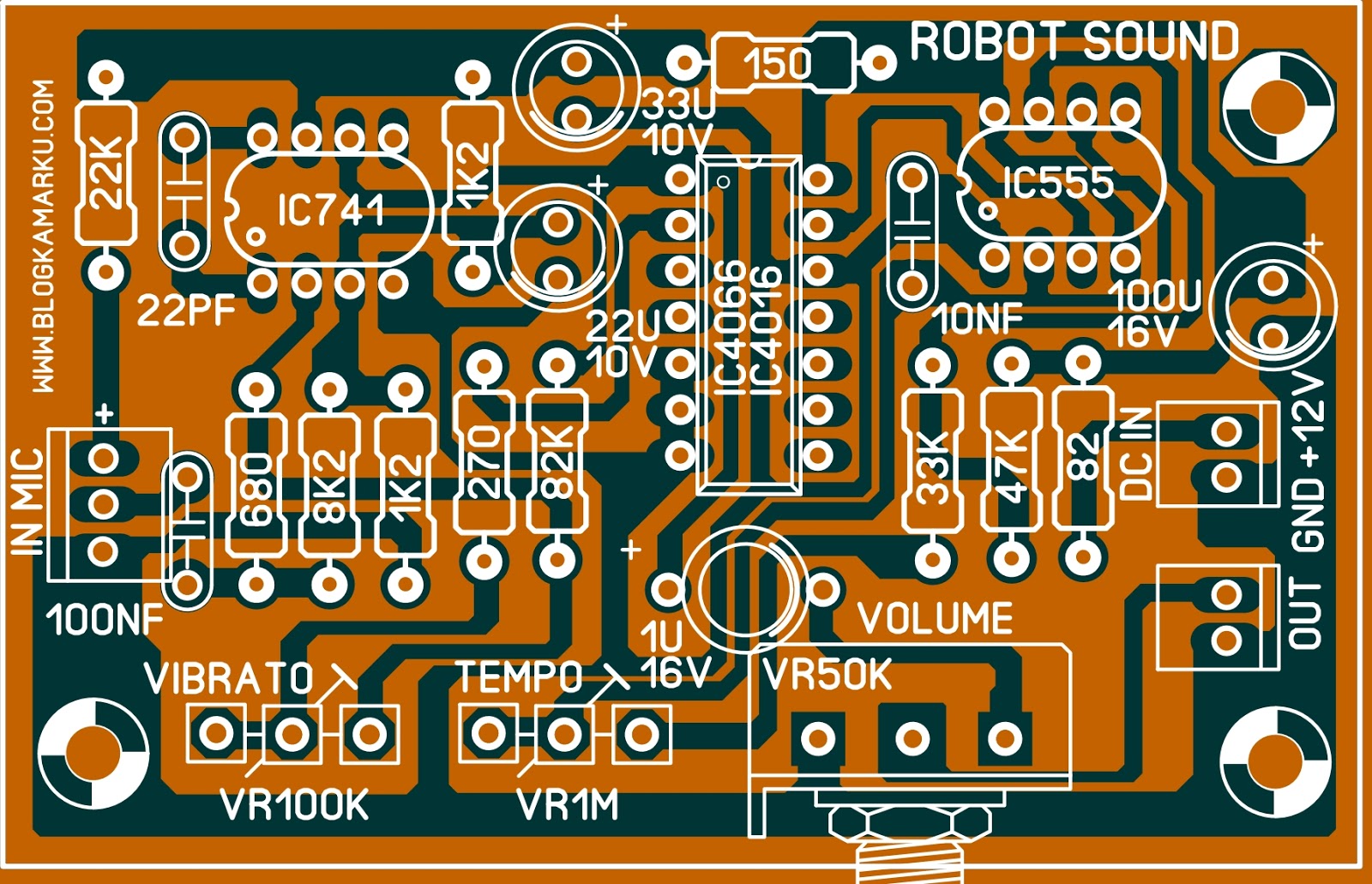 PCB Layout Effek Suara Robot Sound – BLOGKAMARKU