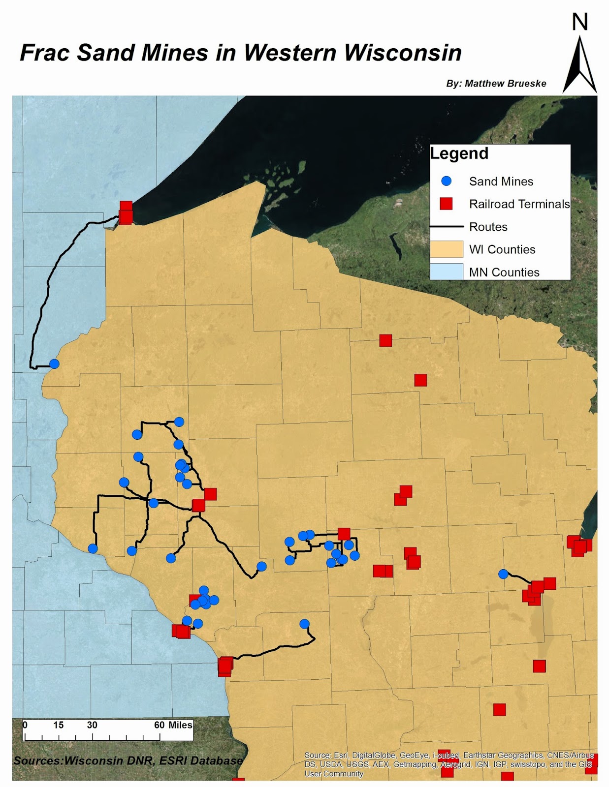 Geography 337 - GIS II: Network Analysis: Frac Sand Transportation