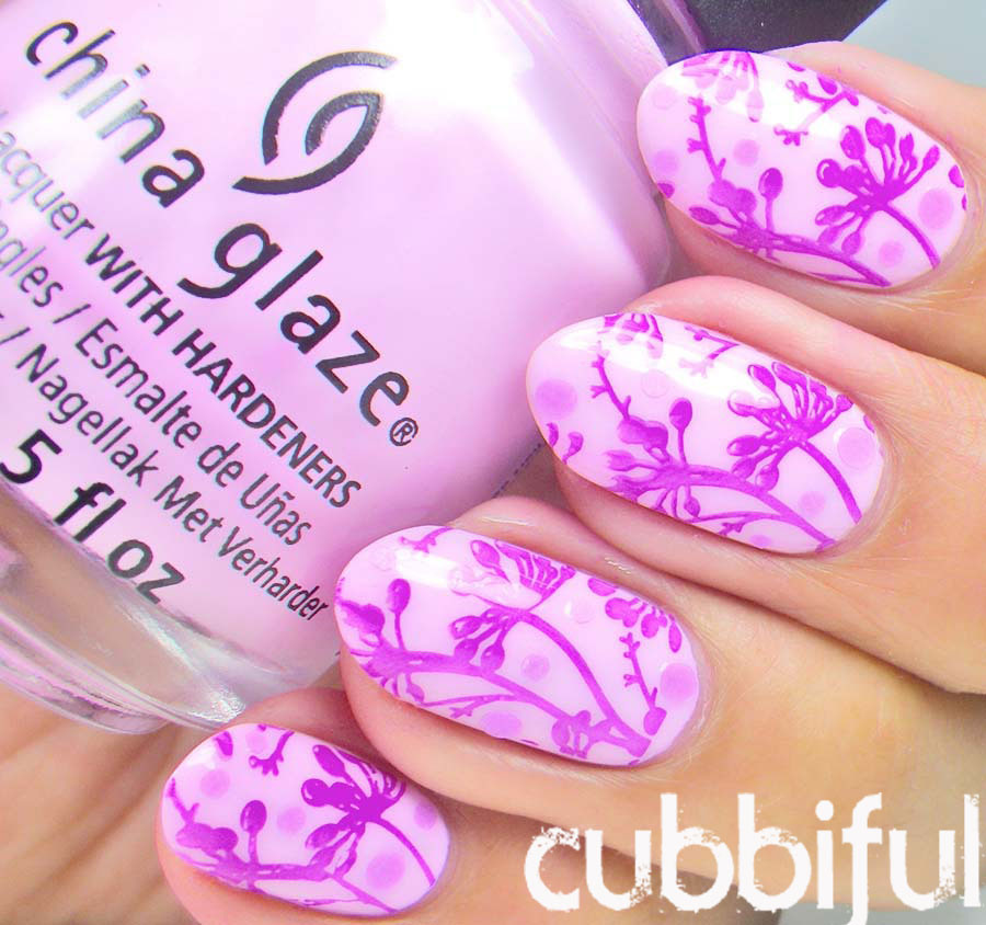 cubbiful: Pink Spring Stamping Nails - Born Pretty Store Review