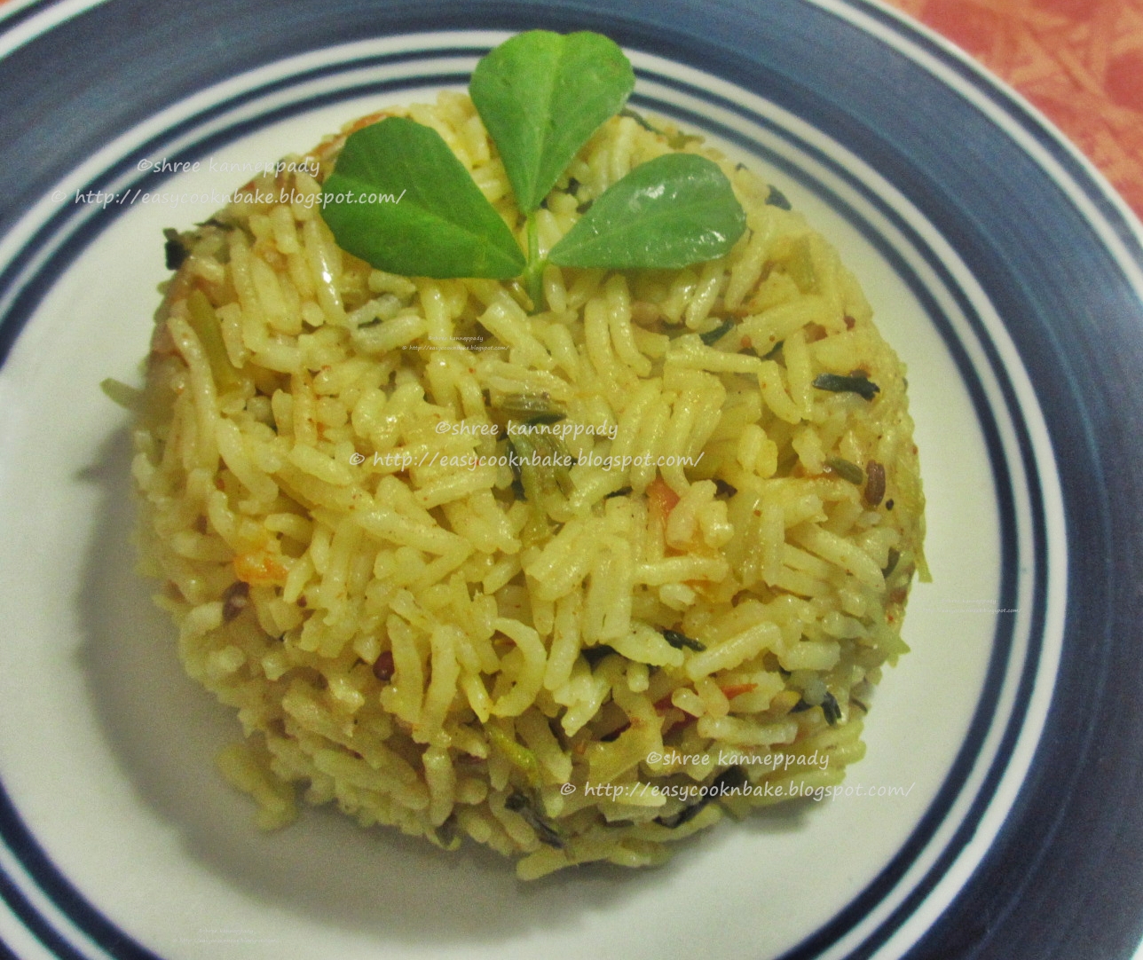 Just Cooking N Baking ....: Fenugreek leaves Palav / Methi Pulao