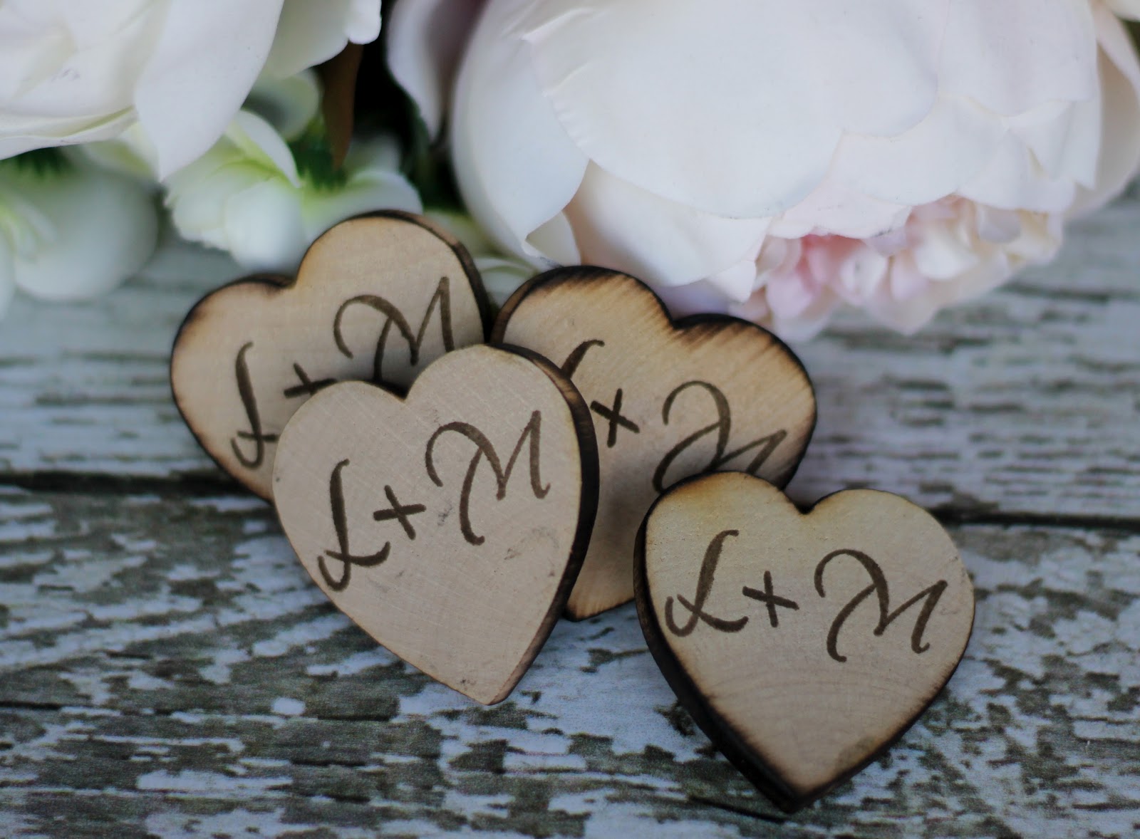Morgann Hill Designs: Personalized Wood Heart Magnets Wedding Favors