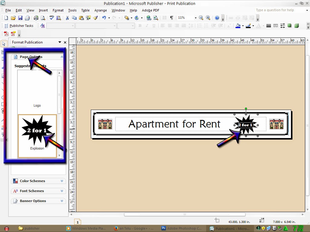 Cara membuat spanduk atau banner di Microsoft Office Publisher - Antelu