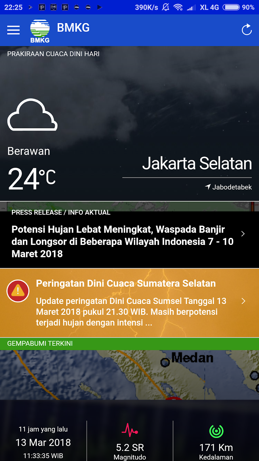 Review aplikasi mobile (BMKG Android Version) | Creation Information
