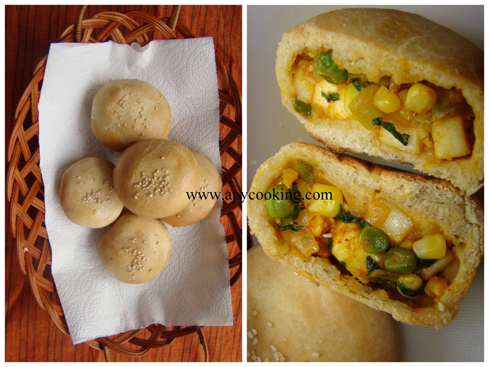 Apy Cooking: Paneer Stuffed Bun