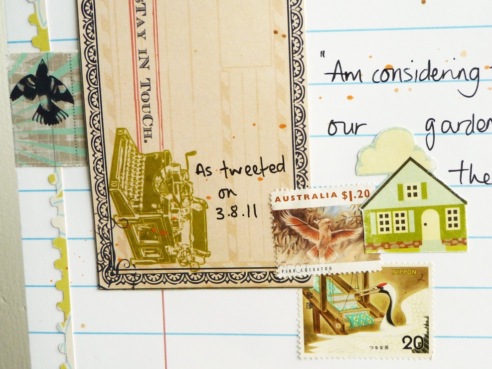 notes on paper: Going Postal: Scrapbooking with postage stamps + punches