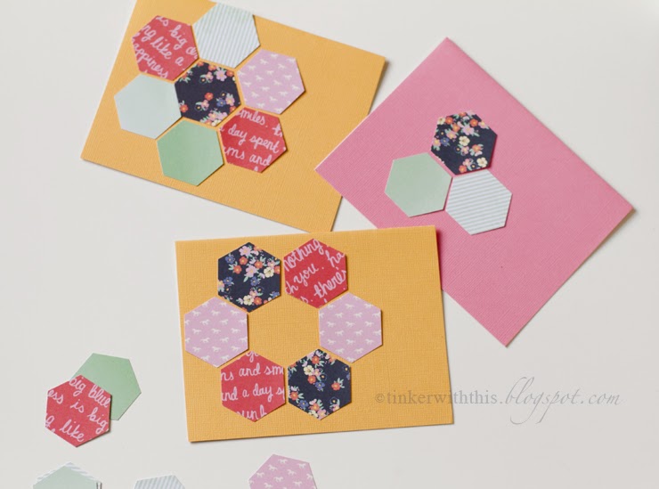tinkerwiththis: The Hexie Card Making Tutorial: a hexagon paper project