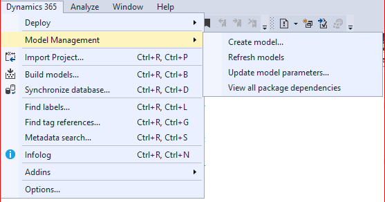 Create New Model in D365