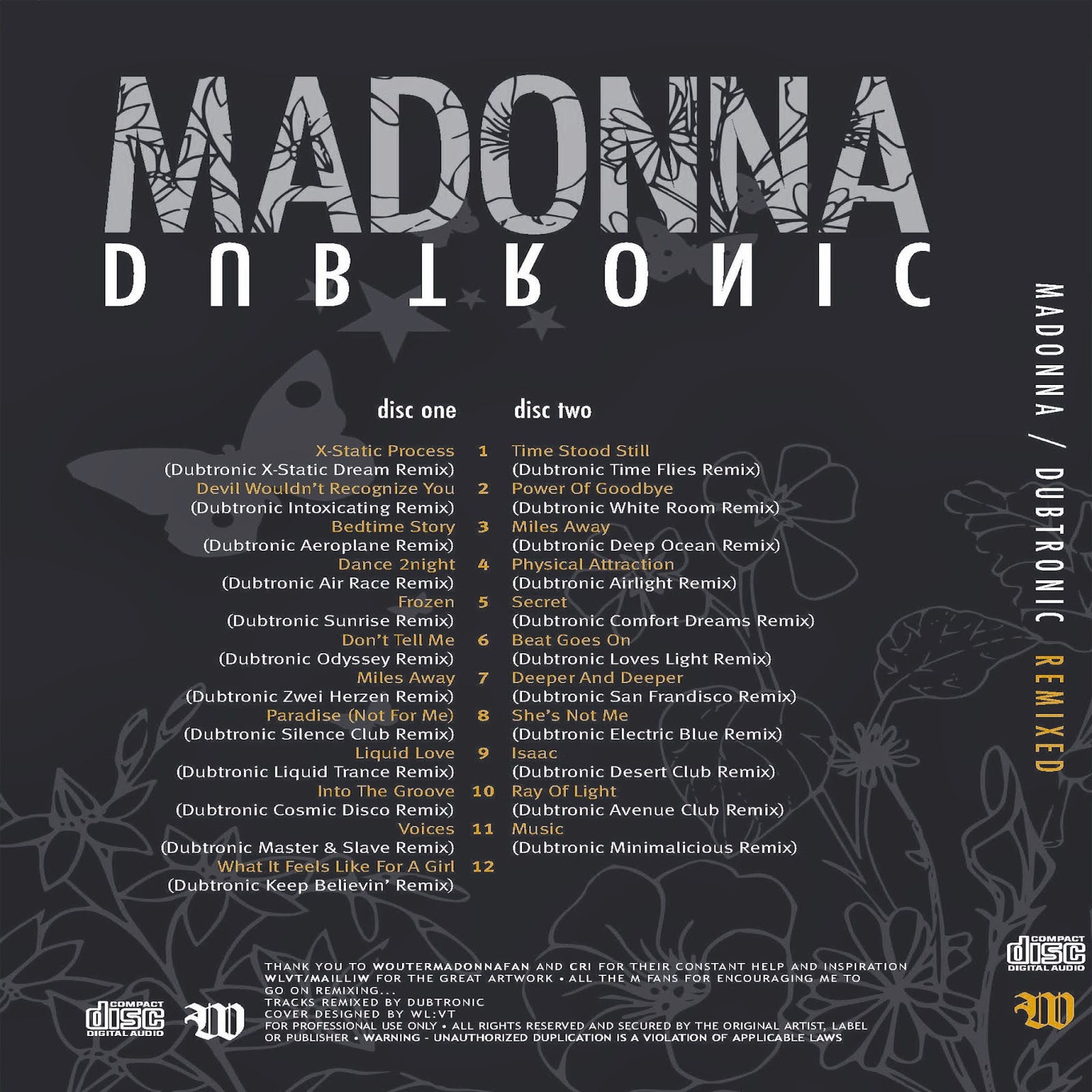 Madonna FanMade Covers: Dubtronic Remixes