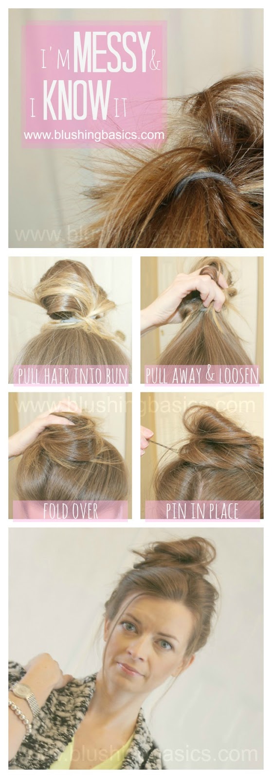 blushing basics: Messy Bun How To