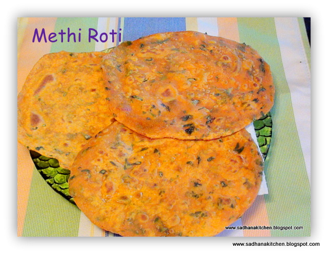 Madappalli - Temple's Kitchen: Methi Thepla Roti