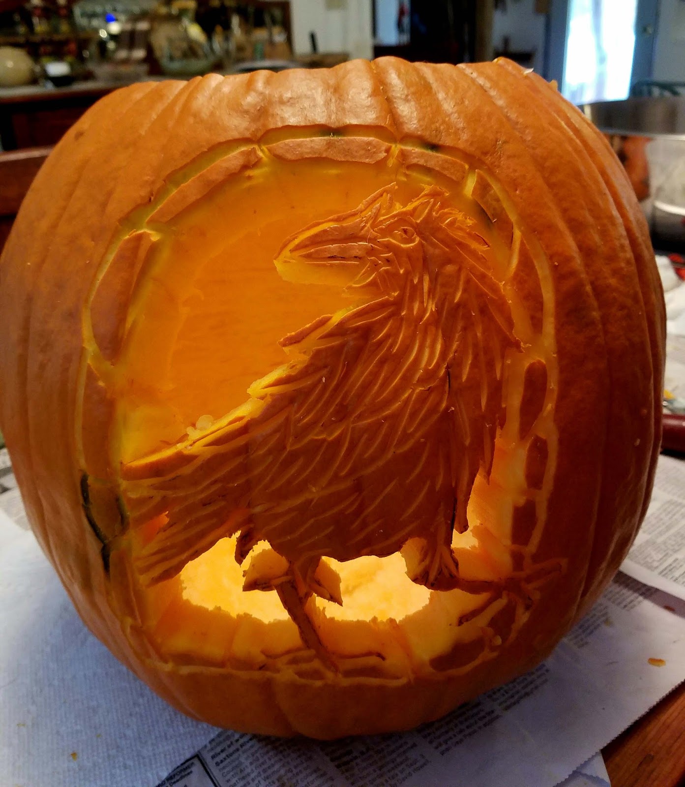 Raven Pumpkin Carving