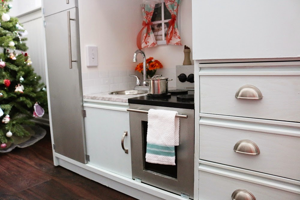 On A Cold Day: DIY Play Kitchen From Old TV Stand!
