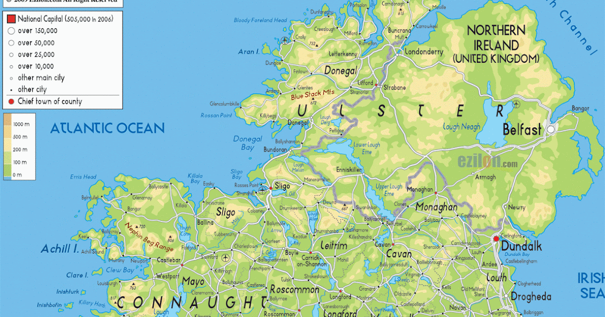 IRELAND - GEOGRAPHICAL MAPS OF IRELAND ~ Klima Naturali™