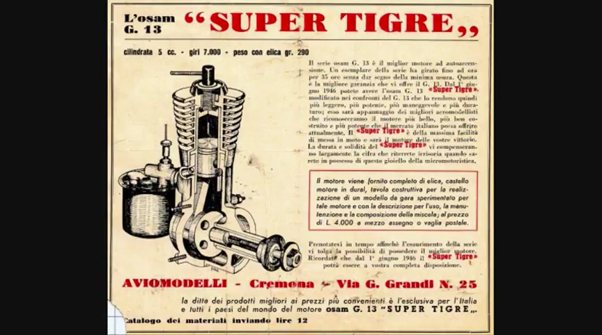 Vintage Model Airplane Engines Running: 1946 Italian MOVO D-2 Diesel