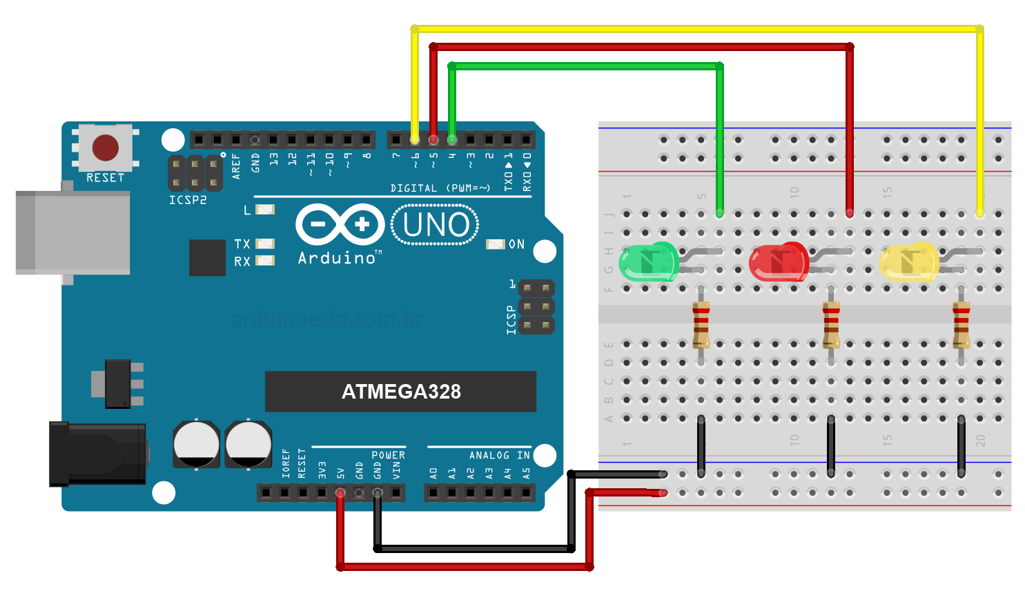 Montando Arduino Na Protoboard Arduino E Cia