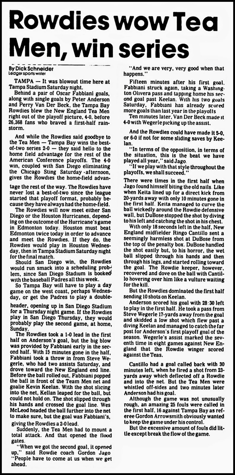 TAMPA BAY ROWDIES APPRECIATION BLOG (1975 to 1993): 01/06/12 - 01/07/12