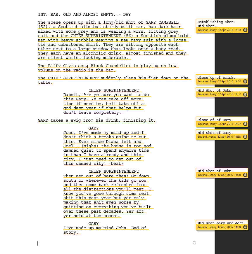 Unit 11 : 11.3 Shooting Script