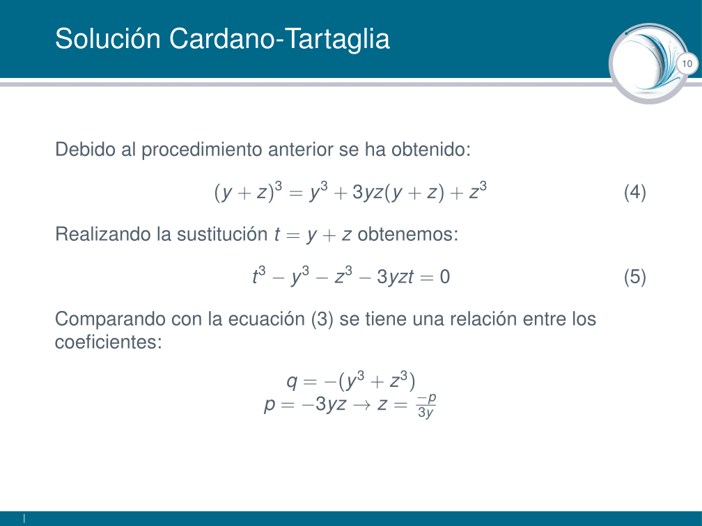 Método de Cardano - Ecuaciones cúbicas.