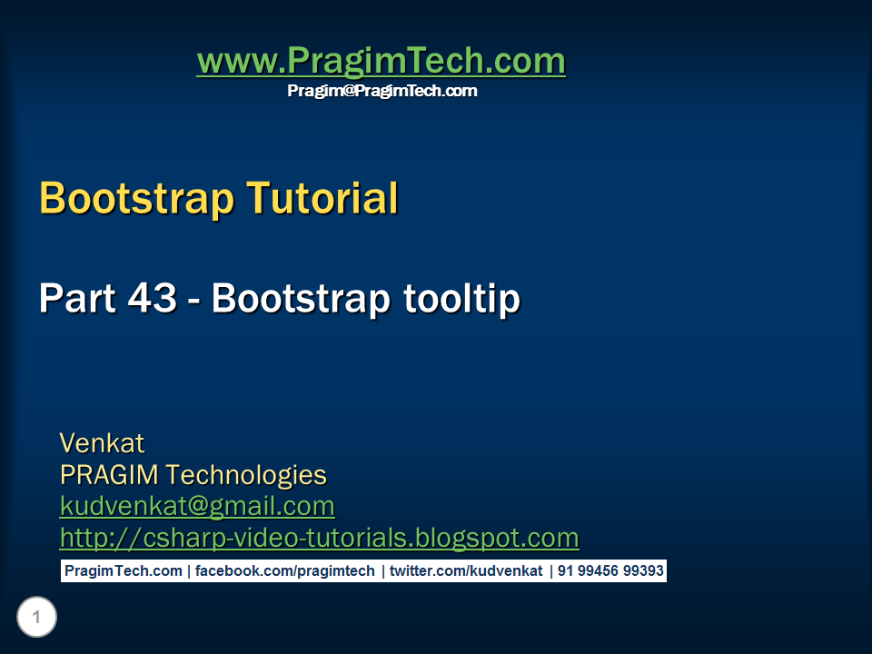 Sql server, .net and c# video tutorial: Bootstrap tooltip Sql server, .net and c# video tutorial: Bootstrap tooltip