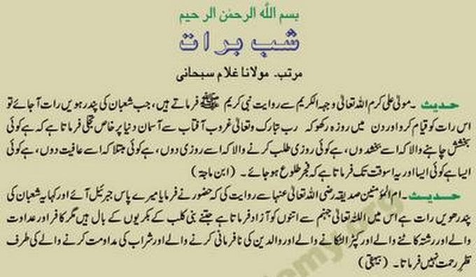 Ahadees About Shab e Barat | Islam Is The Best Way Of Life