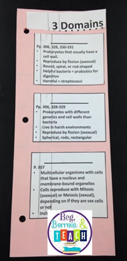 Beg, Borrow, and Teach!: 3 Kingdoms and 6 Domains Differentiated Foldable