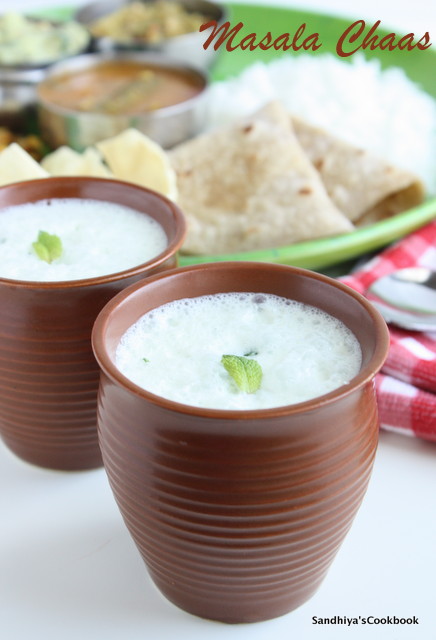 Sandhiya's Cookbook: Mint Chaas | Masala Chaas | Savory Buttermilk