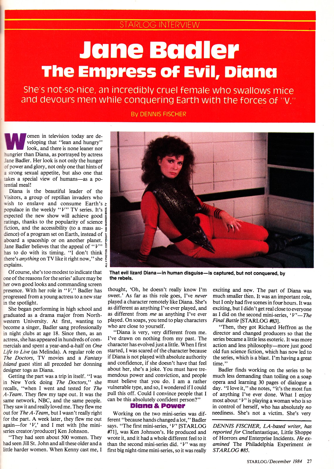 STARLOGGED - GEEK MEDIA AGAIN: 1984: JANE BADLER DISCUSSES 'V' (Starlog ...