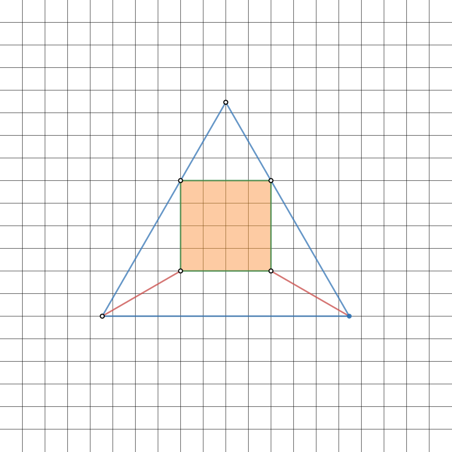 Matematik med Desmos: Square in Equilateral Triangle