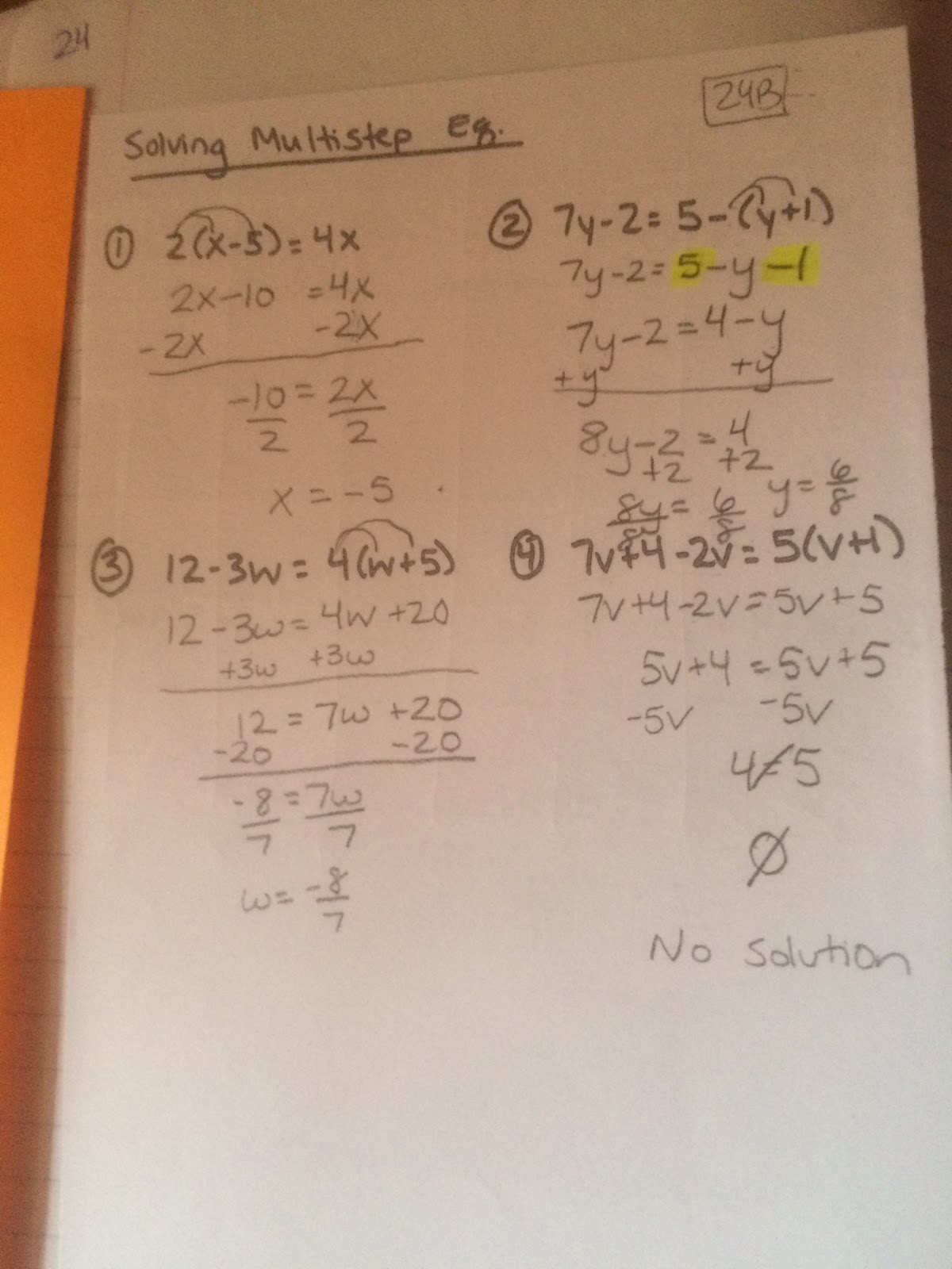 Type-A Mathland: Math II INB: Photo Dump Algebra Units