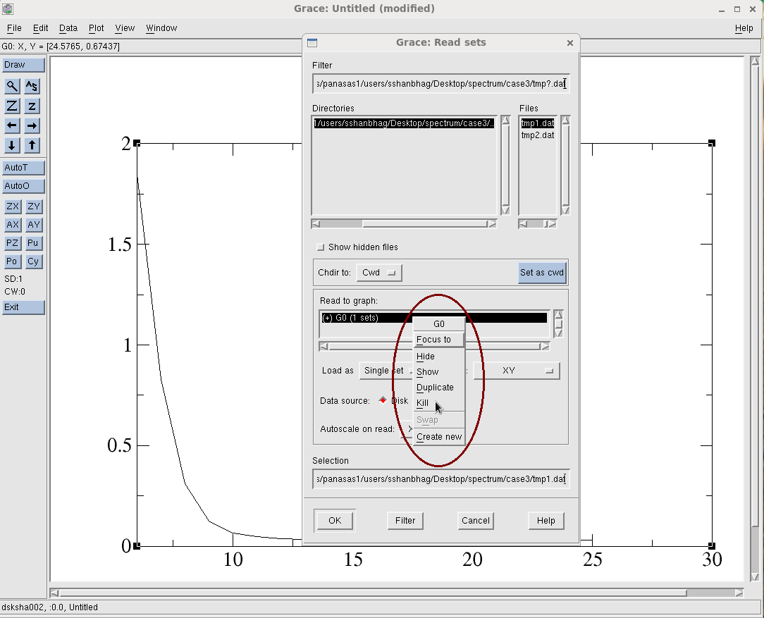 Clueless Fundatma: Grace Tutorial: How to plot a graph with two ...