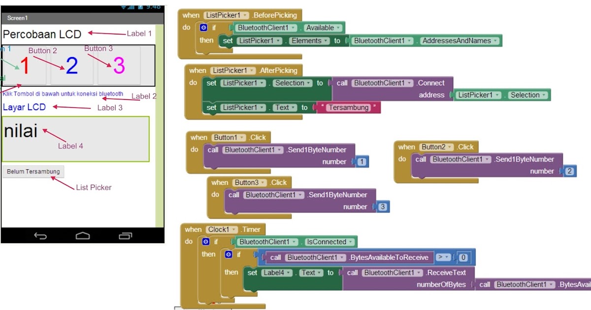 Belajar Arduino: Mit App Inventor + Arduino+ LCD