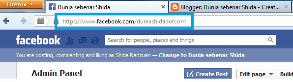 Tutorial Cara Nak Pendekkan Url Facebook Page - Shida Radzuan Blog