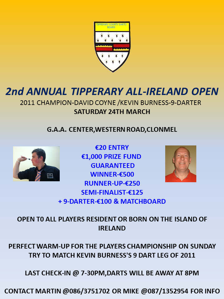 Tipperary County Darts Board