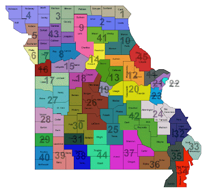 Missouri County Map Region | County Map Regional City