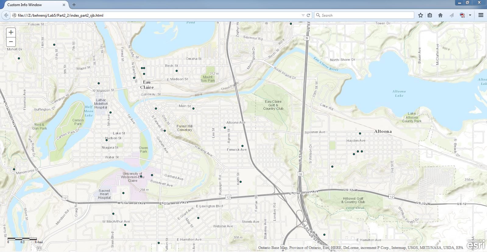 Web GIS: Geog 455: Lab 5: ArcGIS API for JavaScript 1
