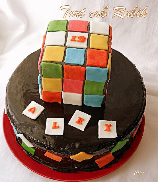 Arome si culori : Tort cub Rubik