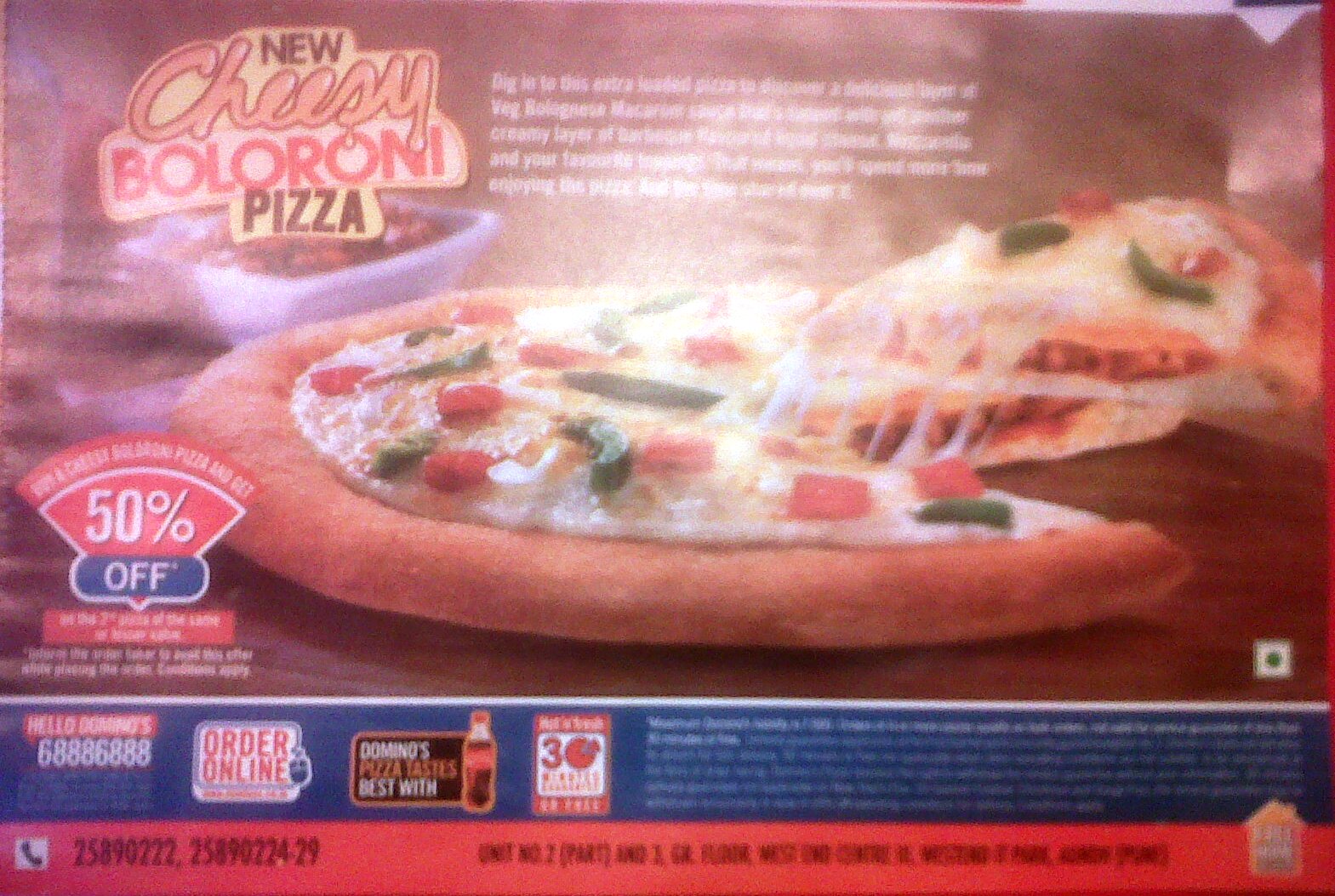 Trystwithcuisine: New Cheesy Boloroni Crust Domino's