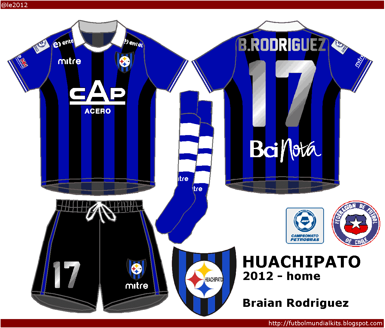 Fútbol Mundial Kits - Uruguay: C. D. Huachipato - 2012 (home y away)
