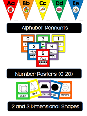 A Plus Clasroom Creations: Classroom Decor Bundle: Classic Colors