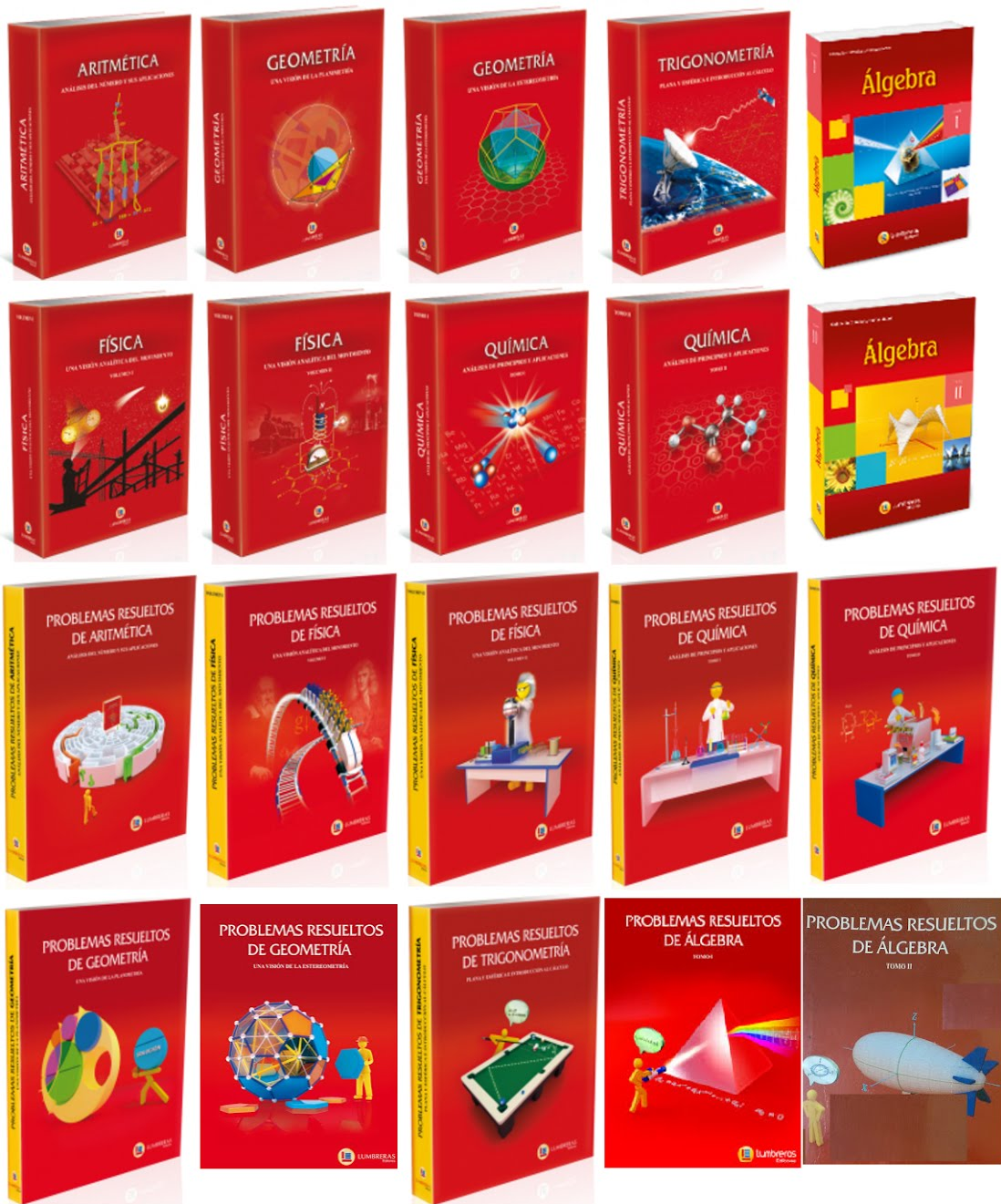 LIBROS DE MATEMÁTICAS VARIADOS: COLECCIÓN LUMBRERAS