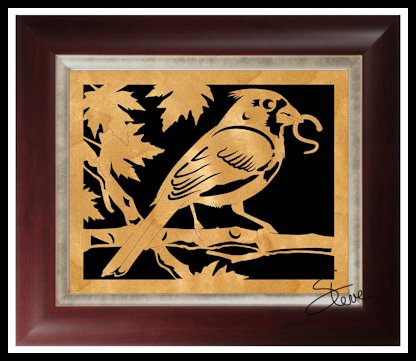 Scrollsaw Workshop: Red Bird Portrait Scroll Saw Pattern.