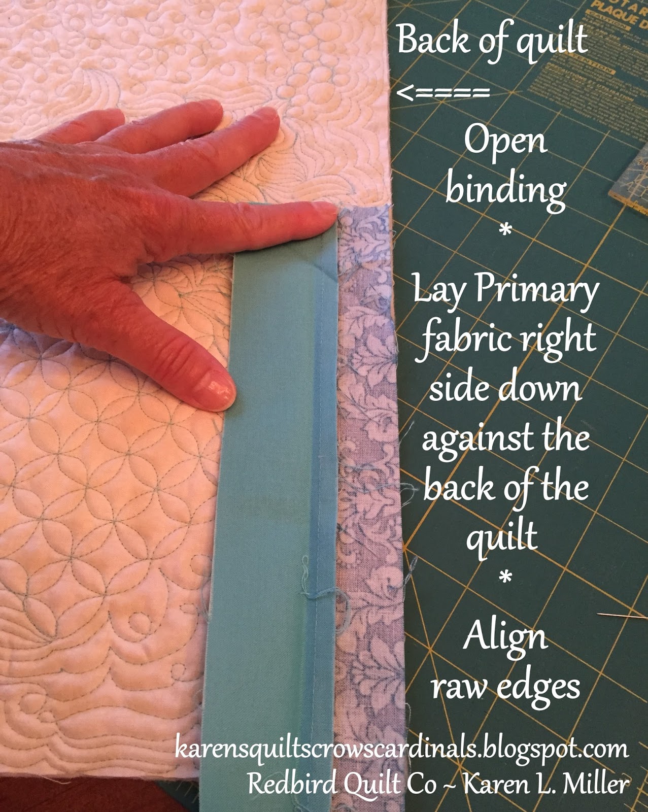 Karen's Quilts, Crows and Cardinals: Tutorial - Mitered and Flanged ...