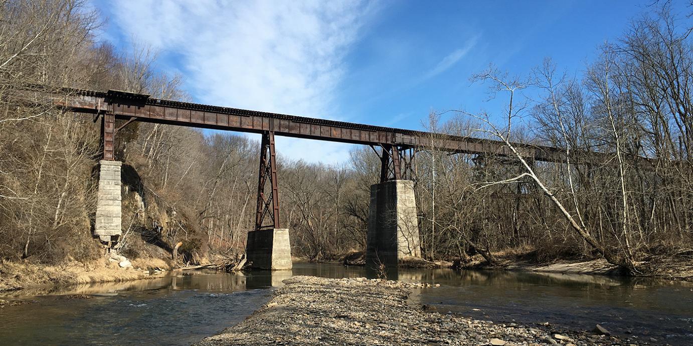 Industrial History: Monon Bridge over Deer Creek east of Delphi, IN