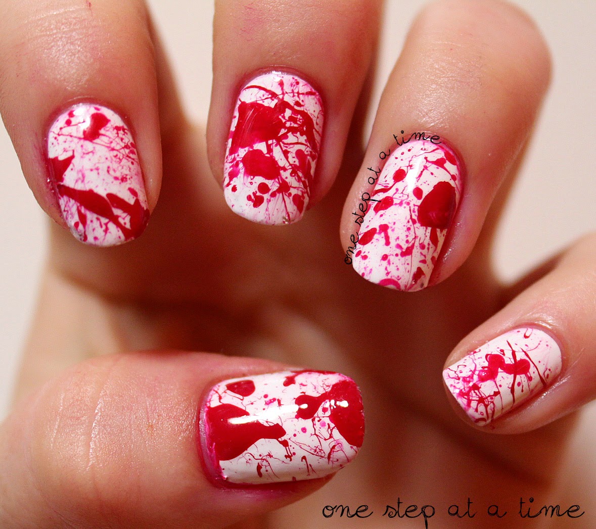 Polish Plus: Halloween Blood Splatter Nail Art