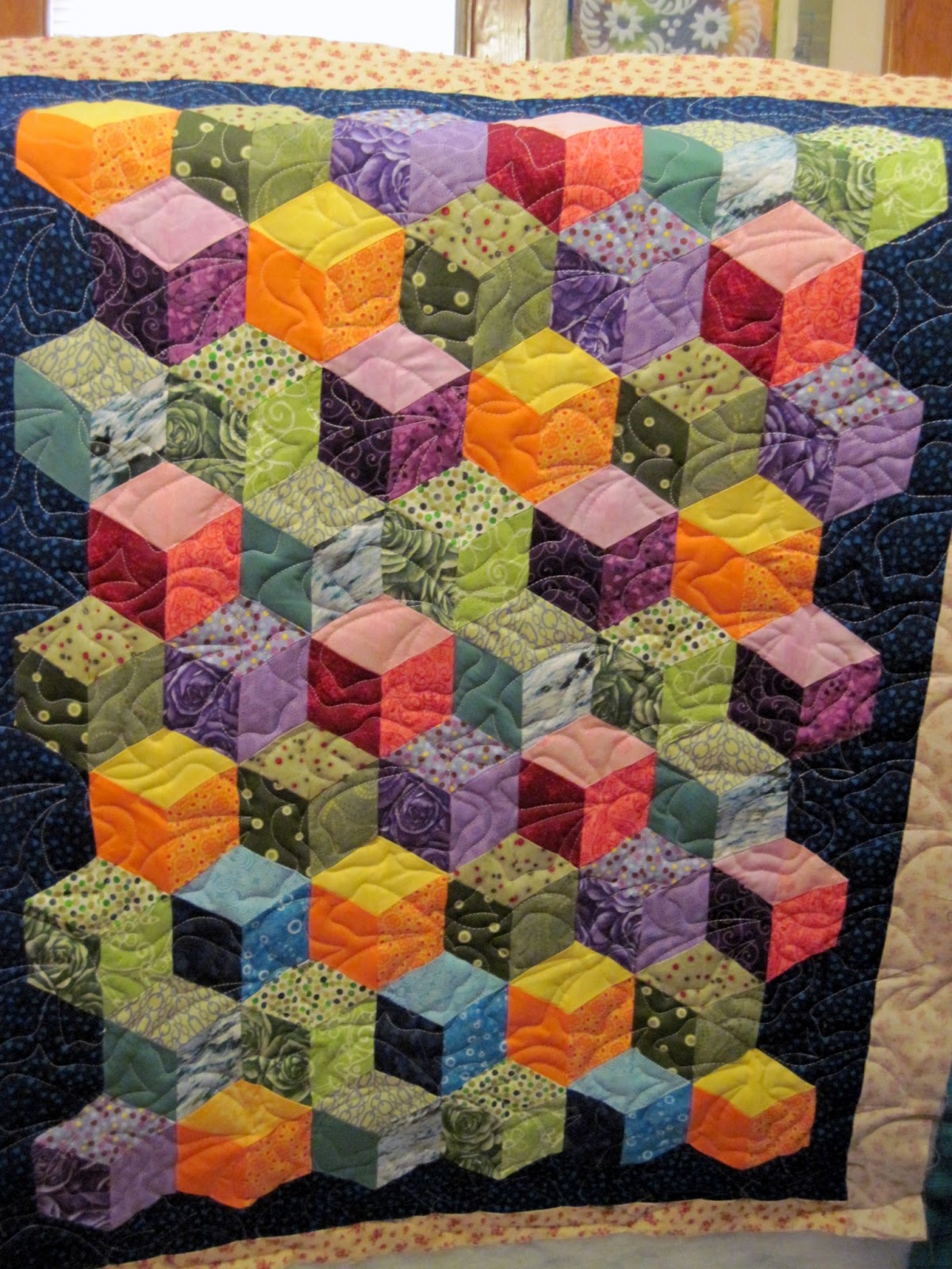 Jean's Quilting Page: The Asian Trio and the 3D Cubes, continued....