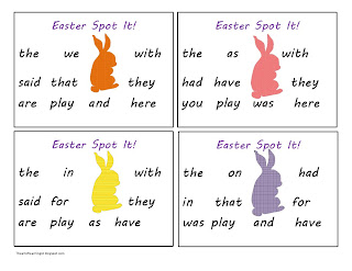 The Art of Teaching: A Kindergarten Blog: FREEBIE! Easter Sight Word Game