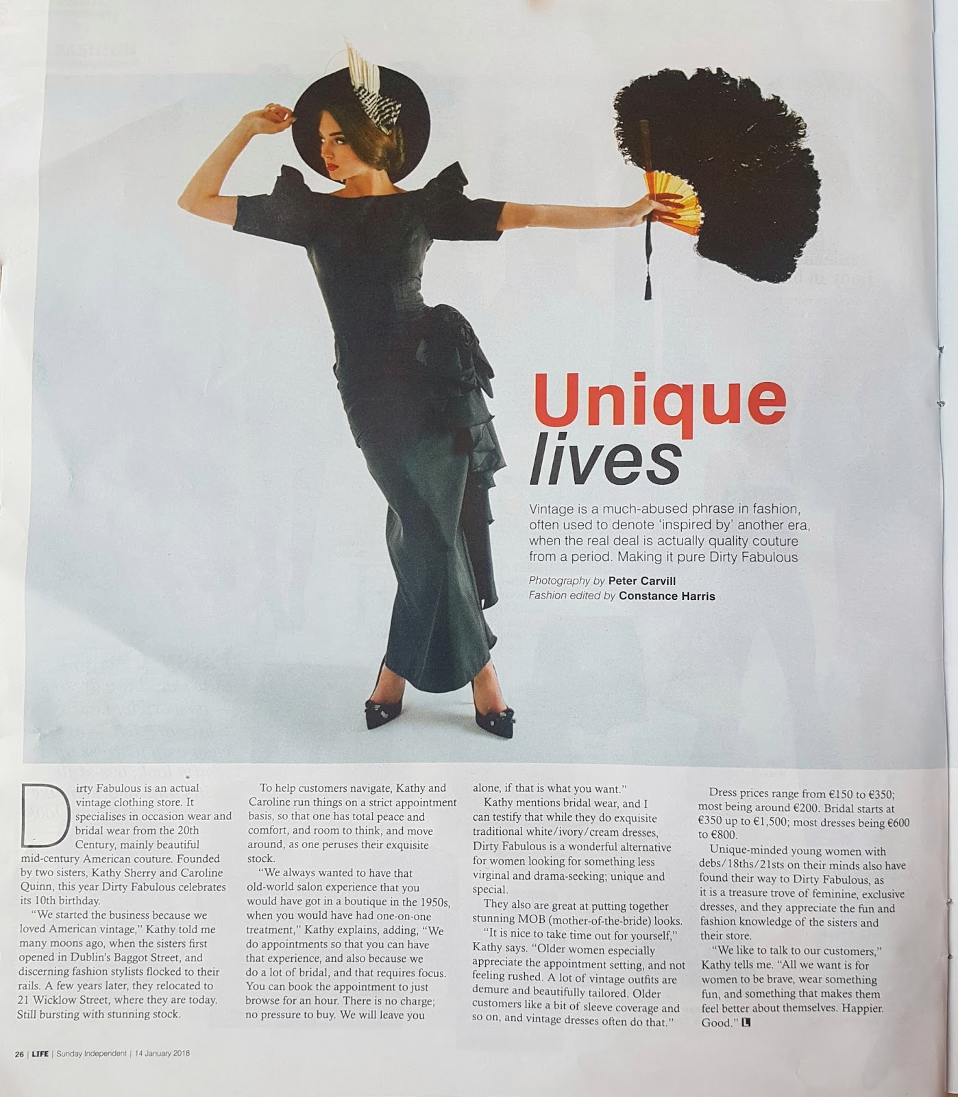 Dirty Fabulous: Unique Lives - Sunday Independent, Life Magazine, 14th ...