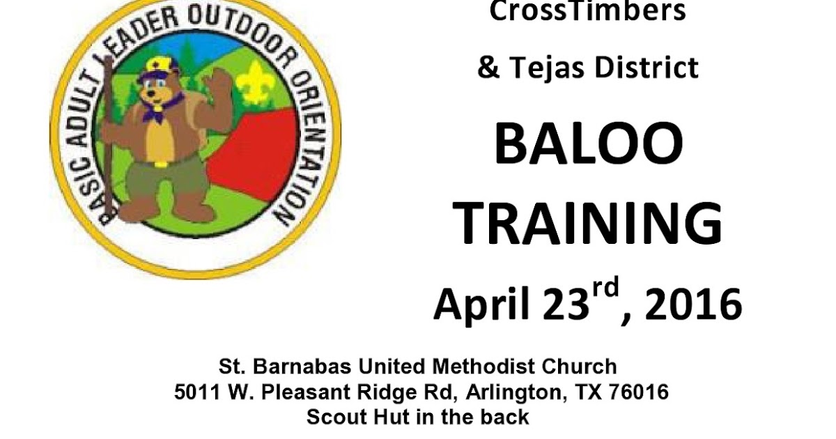 BSA Arrowhead LHC District: BALOO Training